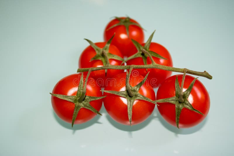 Bunch of Fresh Small Tomatoes on the Table Stock Image - Image of cook ...