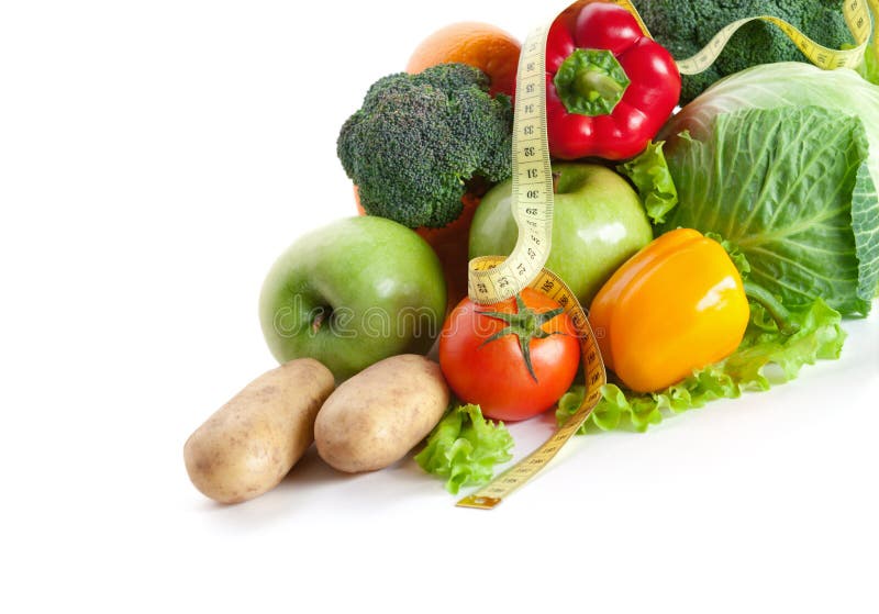 Bunch of Fresh Vegetables with Measuring Tape Stock Image - Image of ...