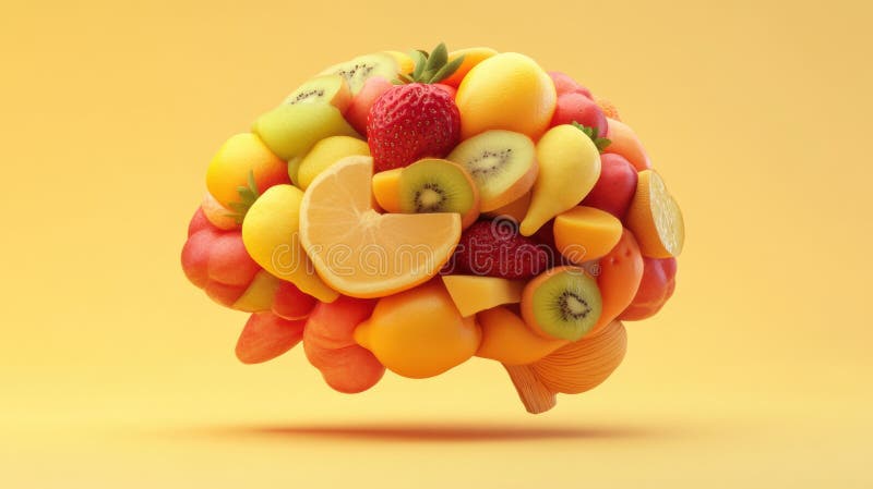 A Bunch of Fruit Arranged in a Shape that Looks Like Human Brain, AI ...