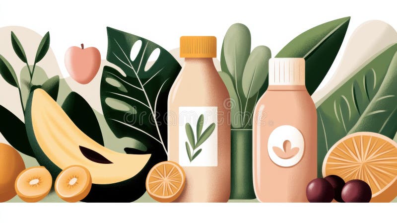 A Bunch of Fruit and Vegetables are Shown in this Illustration, AI ...