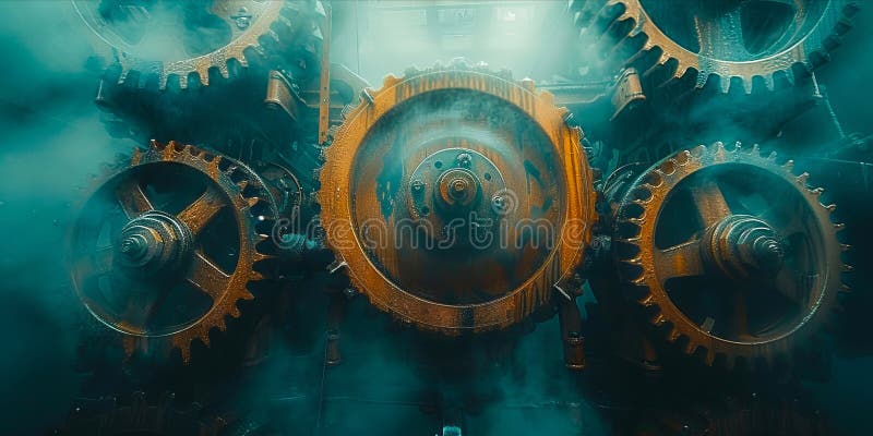 A Bunch of Gears that are Inside of a Building Stock Image - Image of ...