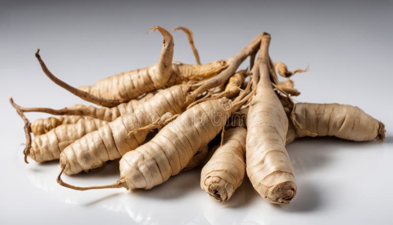 A Bunch of Ginger Root on a White Counter Stock Illustration ...