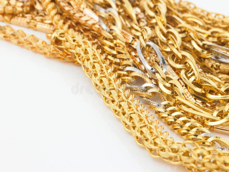 Bunch of gold chains stock photo. Image of accessory, bunch - 8386086