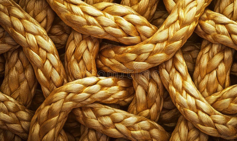 A Bunch of Gold Colored Rope Stock Illustration - Illustration of ...