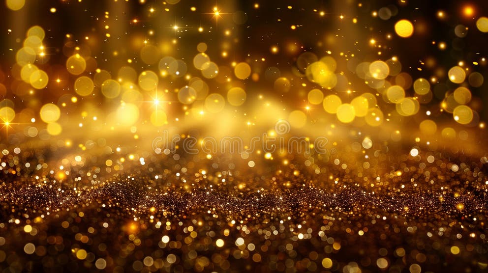 Bunch of Gold Sparkles Falling Down Stock Illustration - Illustration ...