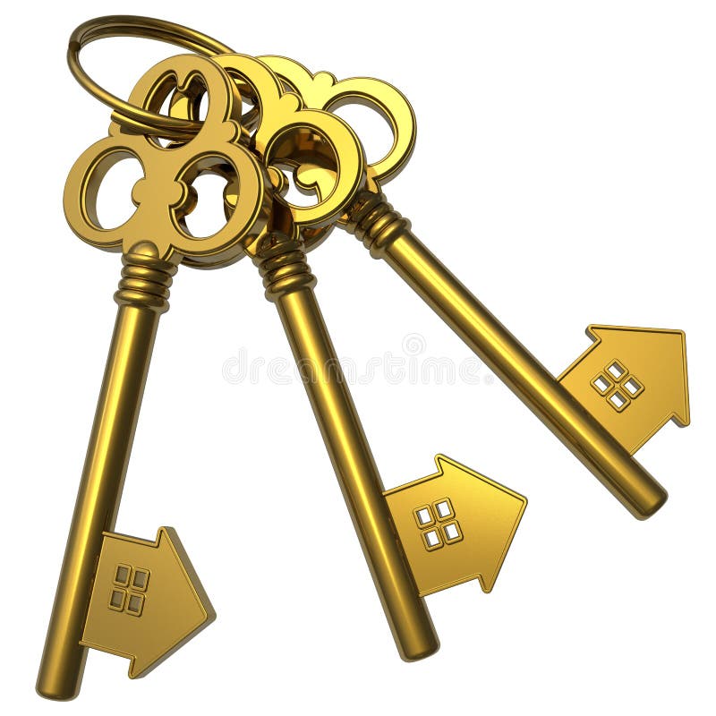 Golden key in keyhole stock illustration. Illustration of background ...