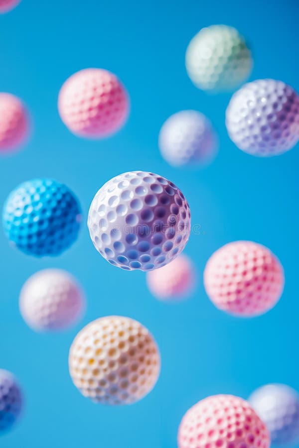 A Bunch of Golf Balls Floating in the Air Stock Image - Image of ...