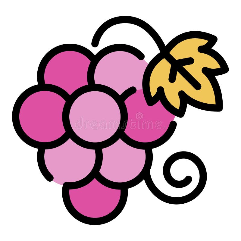Bunch of Grapes Icon Color Outline Vector Stock Vector - Illustration ...