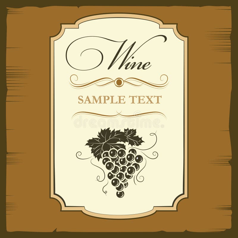 Bunch of Grapes for Labels of Wine Stock Vector - Illustration of ...