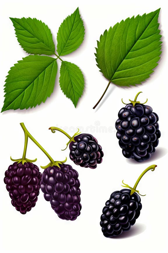 Bunch of Grapes and Leaf on White Background with Shadow. Generative AI ...