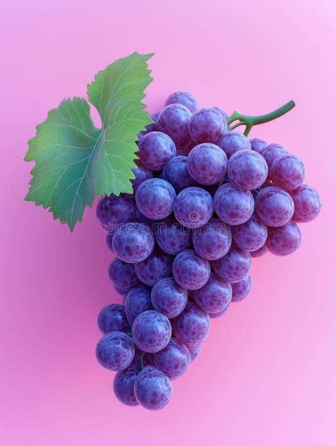 Bunch of Grapes Pink Background Stock Photo - Image of generated ...