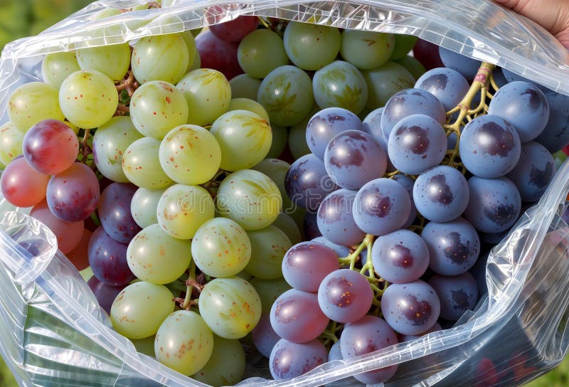 Bunch of Grapes in a Plastic Bag. Close-up., Generative Ai Stock ...