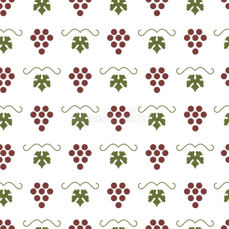 Bunch of Grapes Seamless Pattern Stock Vector - Illustration of flat ...