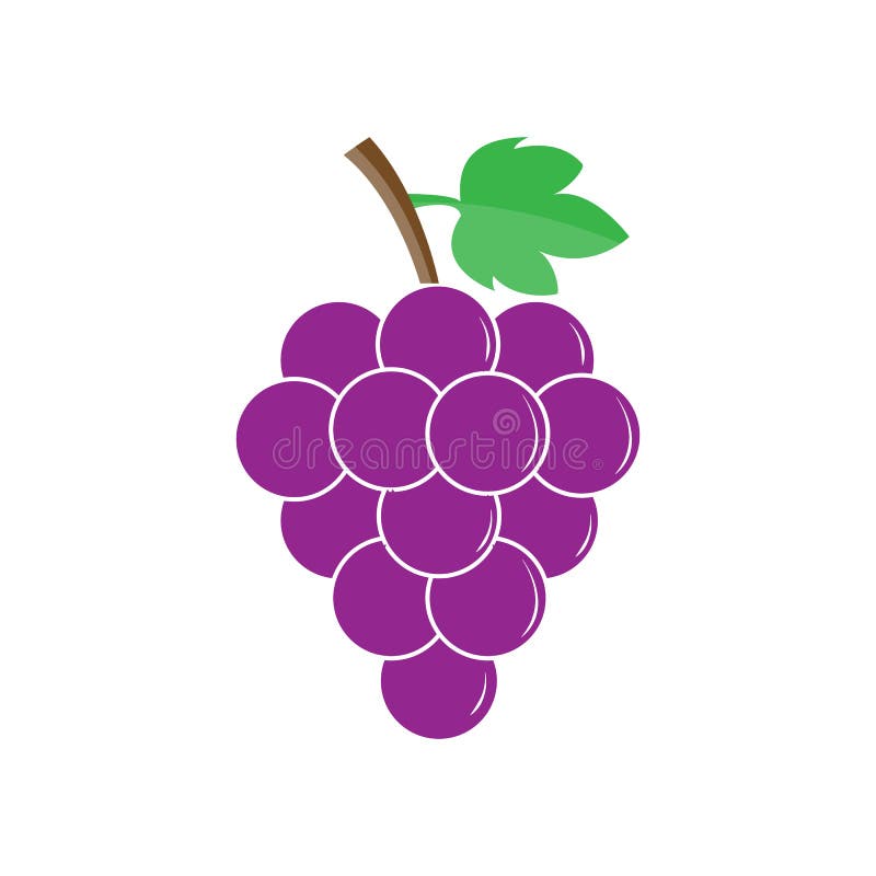 Bunch of Grapes, Simple Flat Design, Flat Image Stock Vector ...