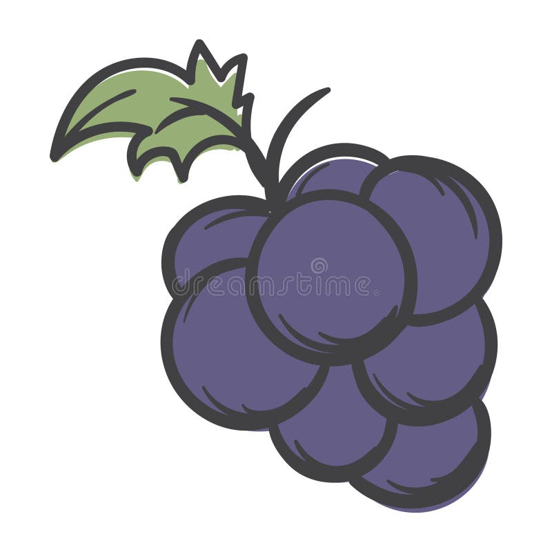 Simple Grapes Outline