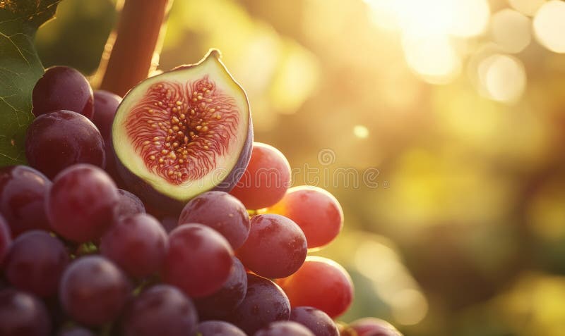 A Bunch of Grapes with a Single Grape on Top Stock Image - Image of ...