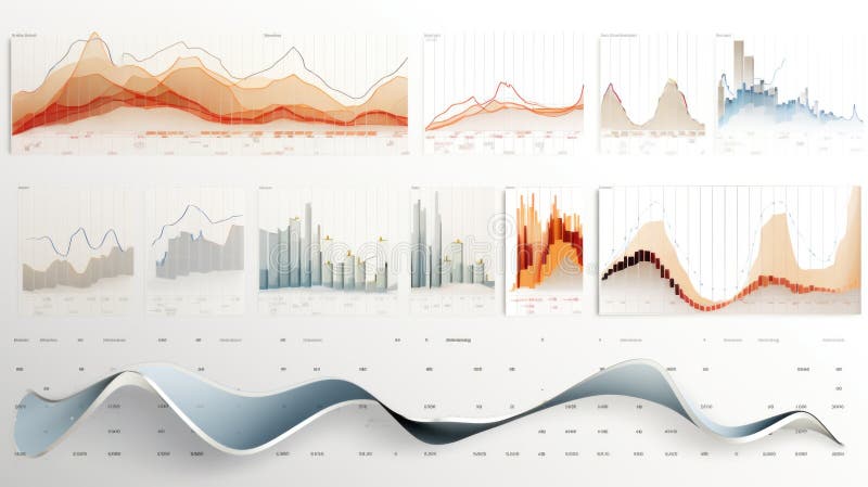 A Bunch of Graphs that are on a Wall. Generative AI Image. Stock ...