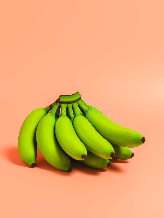 Bunch of Green Bananas on Pink Background Stock Illustration ...