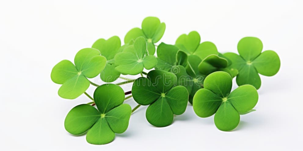 A Bunch of Green Clovers are Arranged in a Row Stock Illustration ...