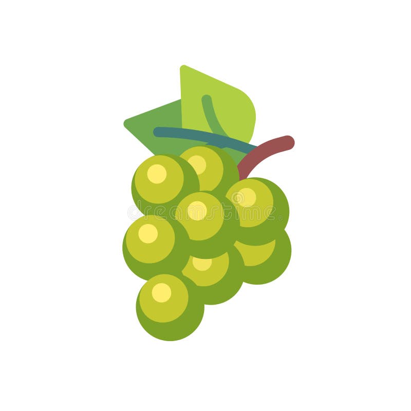 Bunch of Green Grapes Flat Icon. Slot Machine Symbol Stock Vector ...