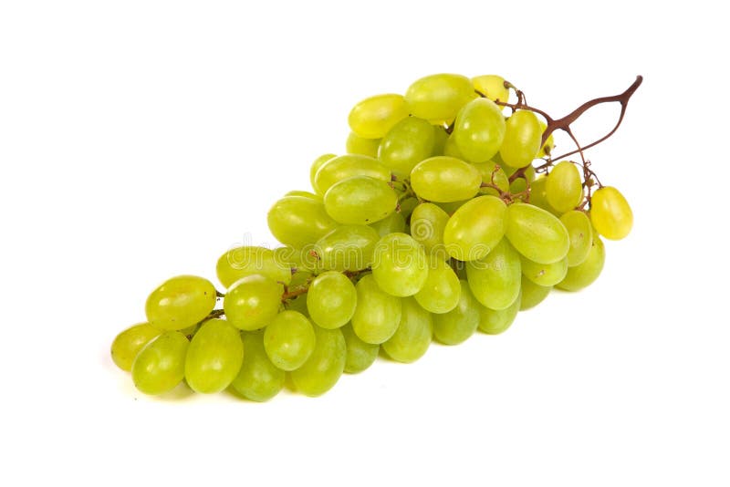 Bunch of Green Grapes Laying Isolated Stock Image - Image of white ...