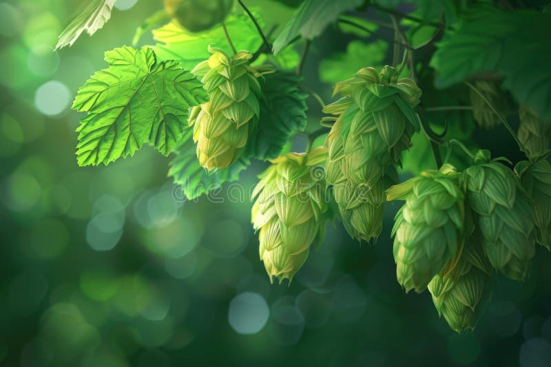 A Bunch of Green Hops are Hanging from a Tree Branch, Ready for ...