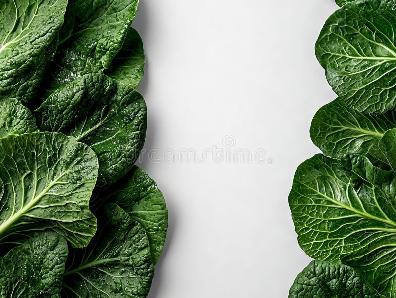 A Bunch of Green Leafy Vegetables on a White Surface Stock Image - Image of surface, diagonal ...