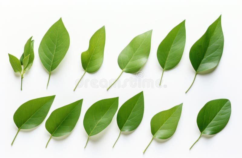 A Bunch of Green Leaves from a Tree on a White Background Stock ...
