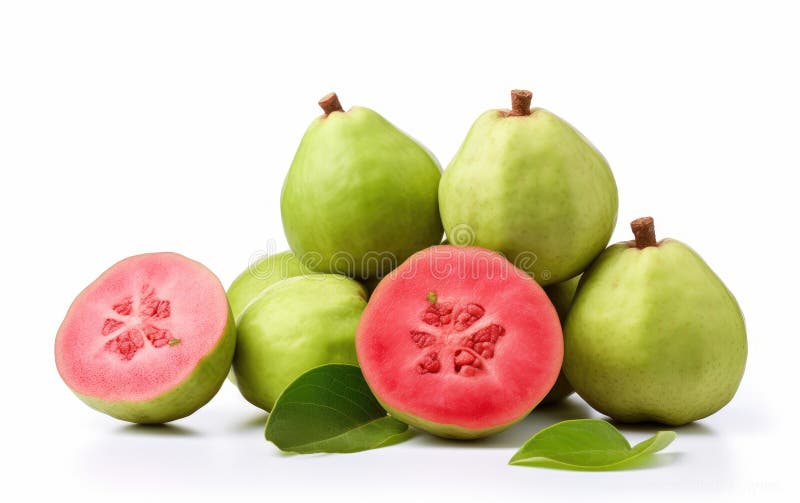 A Bunch of Guavas Isolated on White Background -Generative Ai Stock ...