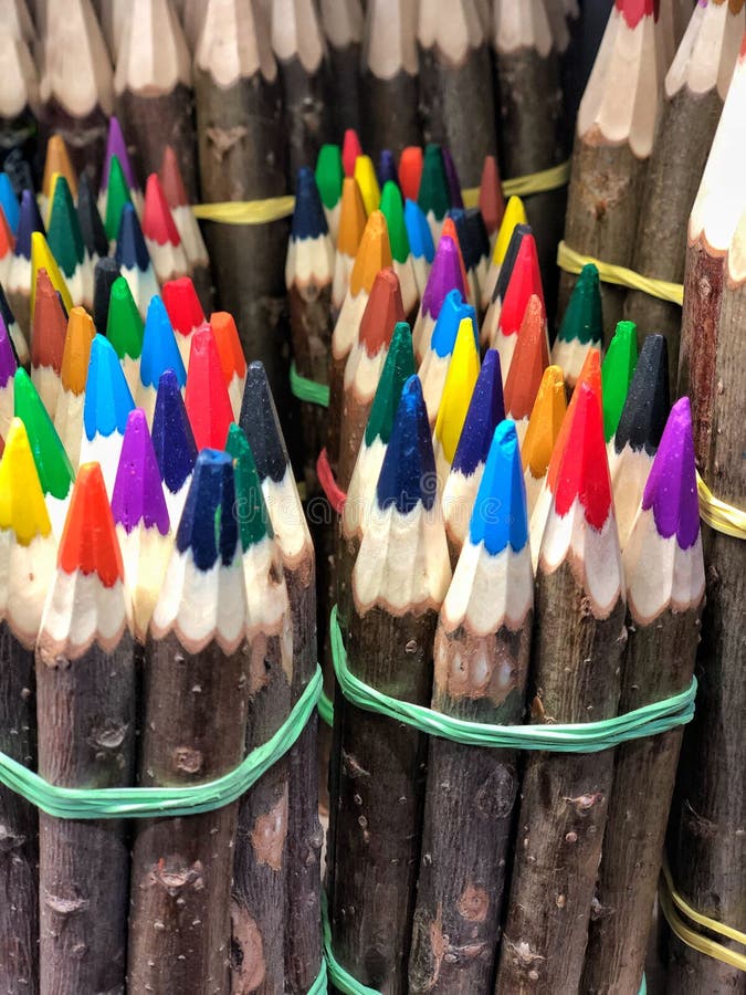 Handmade Colorful Crayons Made by Woods Stock Image - Image of rustic ...