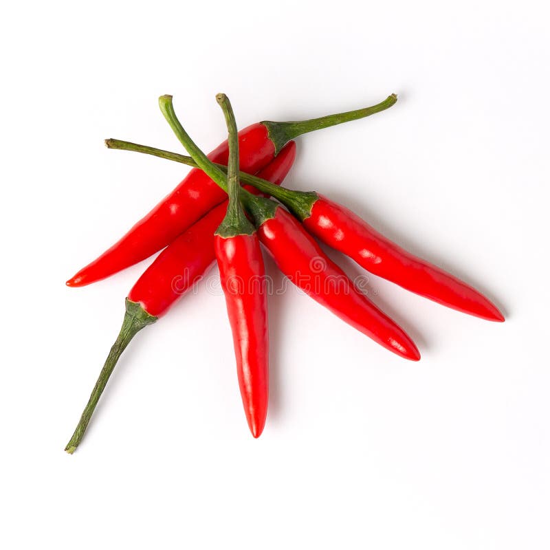 Bunch of Hot Fresh Red Chilli Peppers on White Stock Image - Image of ...