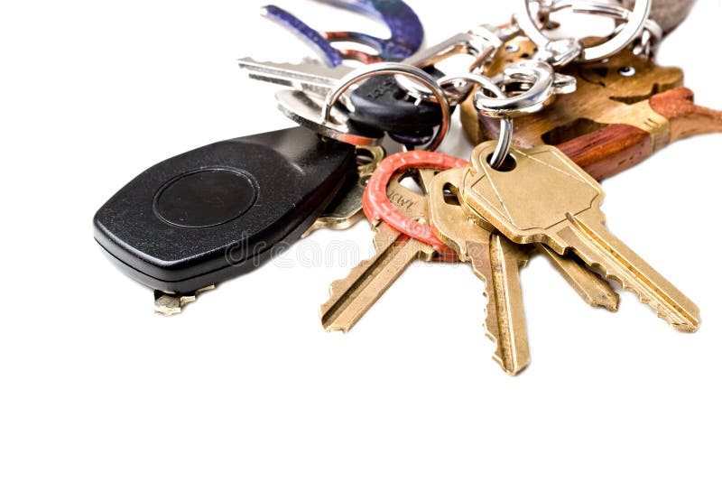 Bunch of House and Office Keys on a Key Chain Stock Photo - Image of ...