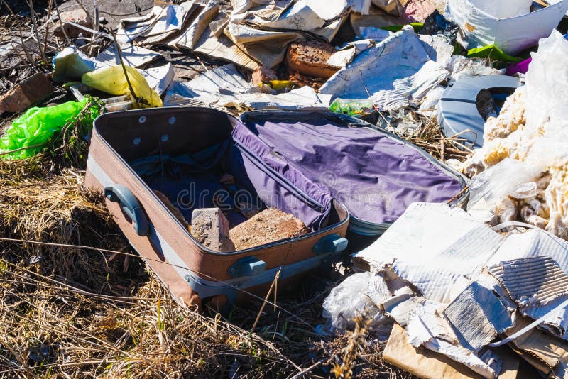 A Bunch of Household Garbage, Slowly Decomposing in Nature Stock Image ...