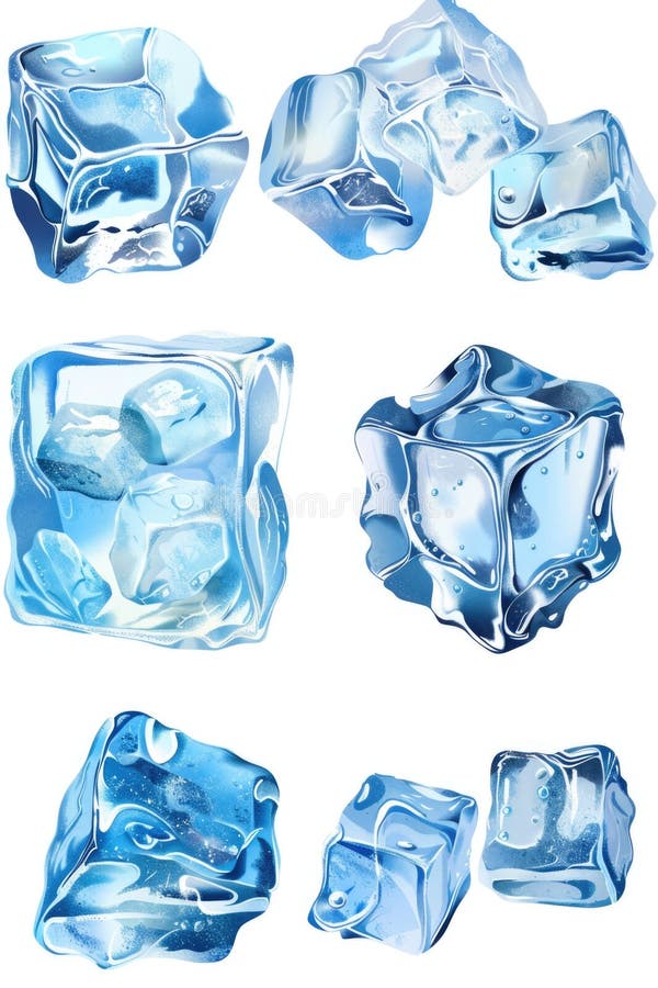 A Bunch of Ice Cubes Stacked on Top of Each Other. Perfect for Beverage ...