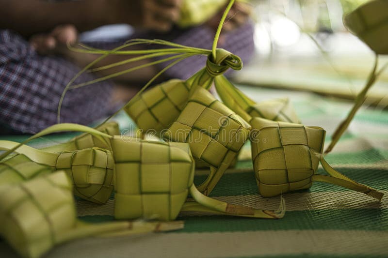 Making the ketupat stock photo. Image of design, boil - 247308078