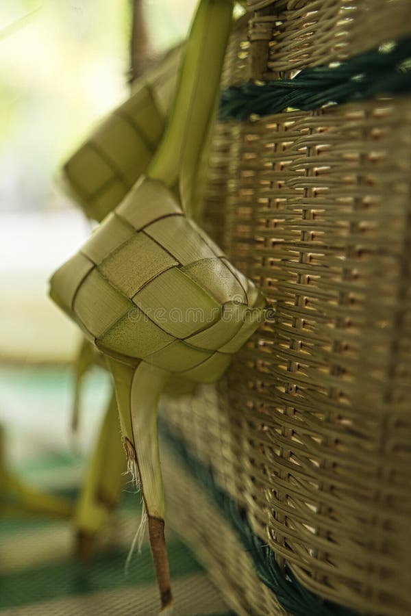 Making the ketupat stock image. Image of festive, feast - 247309607