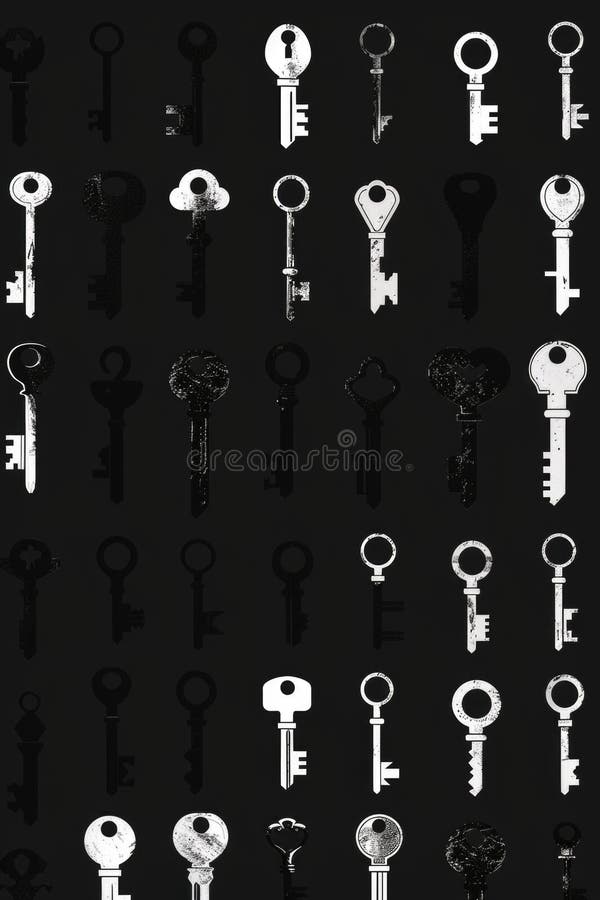 A Bunch of Keys on a Black Background. Perfect for Security or Access ...