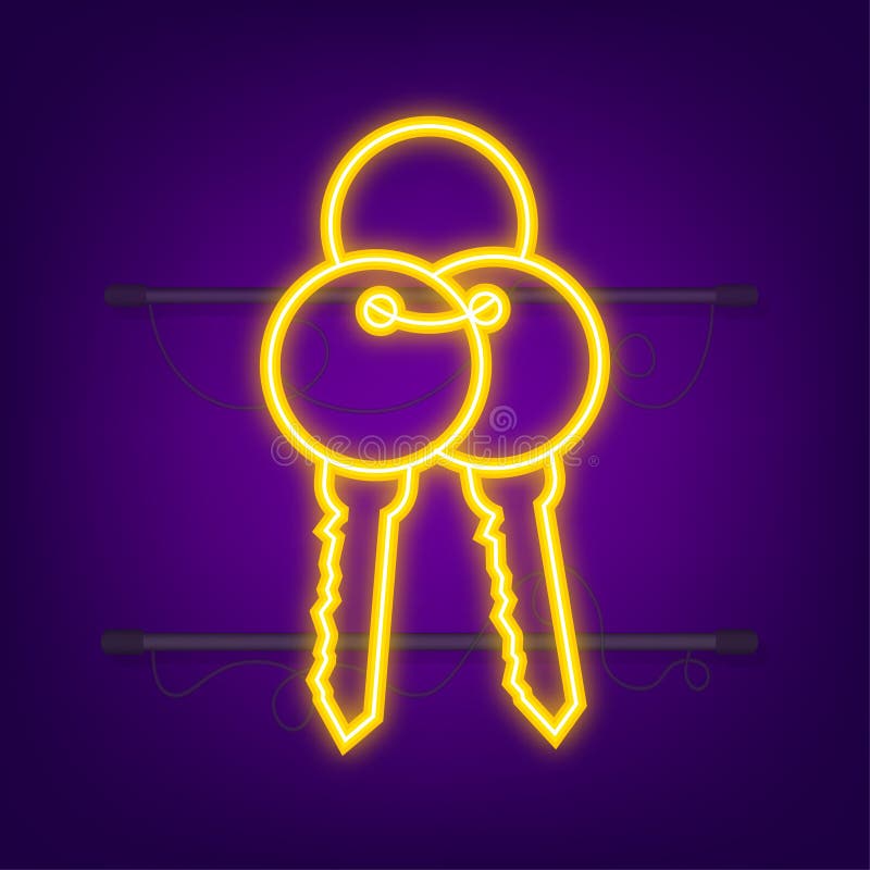 Bunch of Keys Icon. Just Sold Key. Neon Icon Stock Vector ...