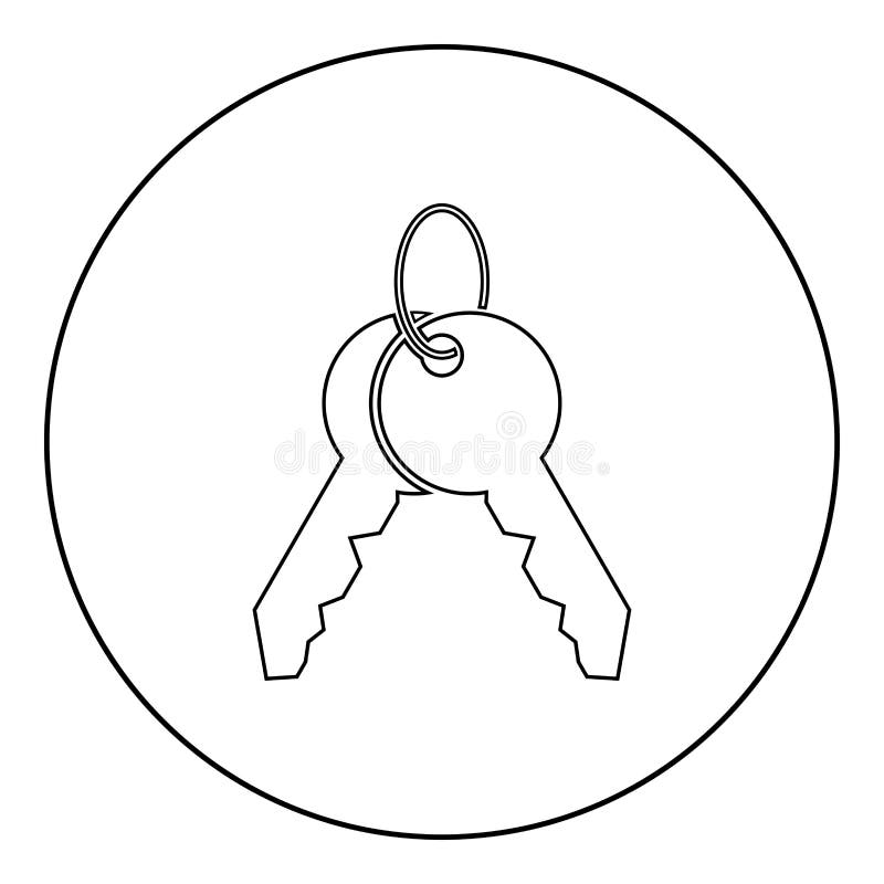 Bunch of Keys on Ring Icon in Circle Round Black Color Vector ...