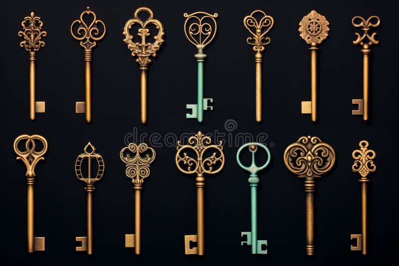 Bunch of Keys that are Sitting on Table Together,. Generative AI Stock ...