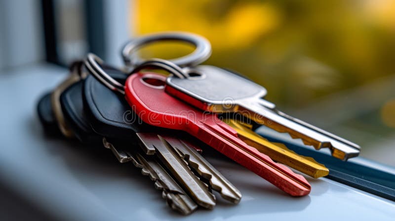 A Bunch of Keys are Sitting on a Window Sill, AI Stock Photo - Image of ...