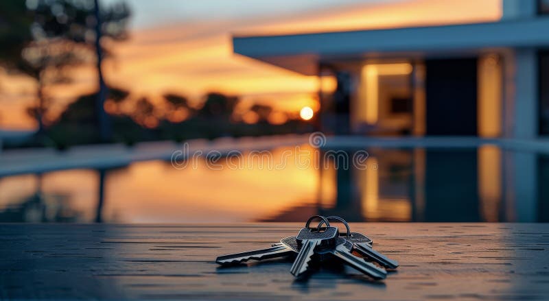 Bunch of Keys on Table stock image. Image of objects - 310840443