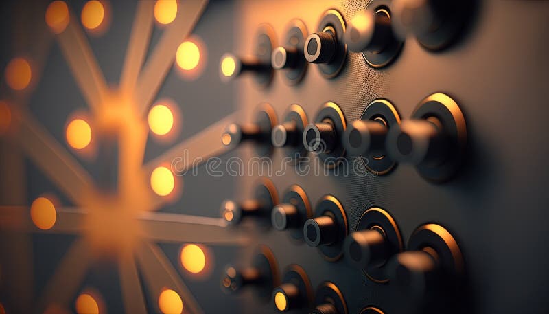 A Bunch of Knobs on a Wall with Lights on Them. Generative Ai Stock ...