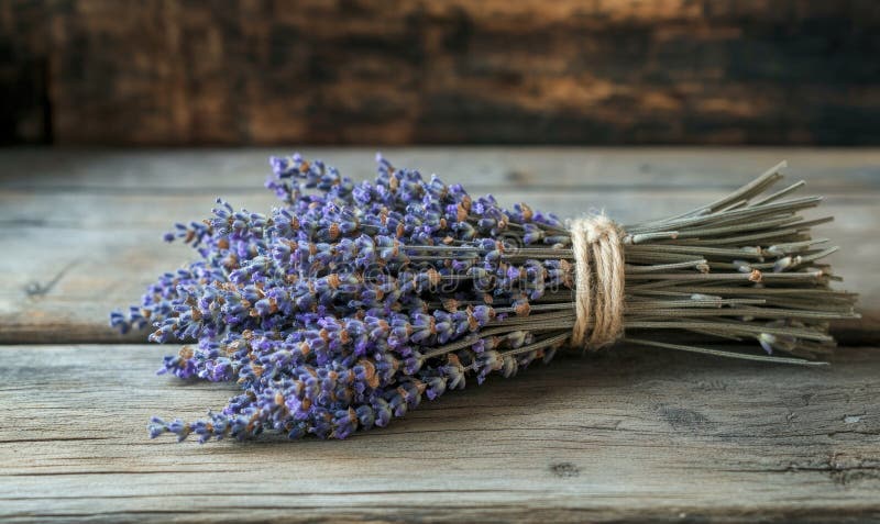 A Bunch of Lavender Flowers are Tied Together with a String Stock Photo ...