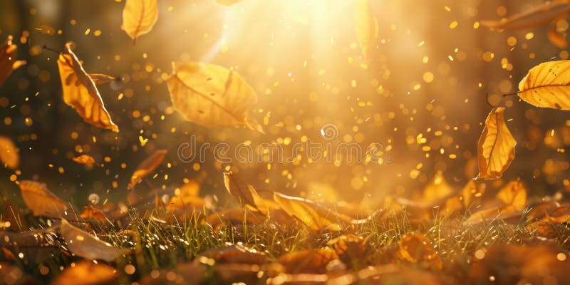 A Bunch of Leaves Floating in the Air, Caught in an Updraft Stock Photo ...