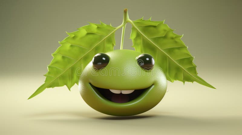 Bunch of Leaves in Form of Cheerful Smiley, White Background Isolate ...