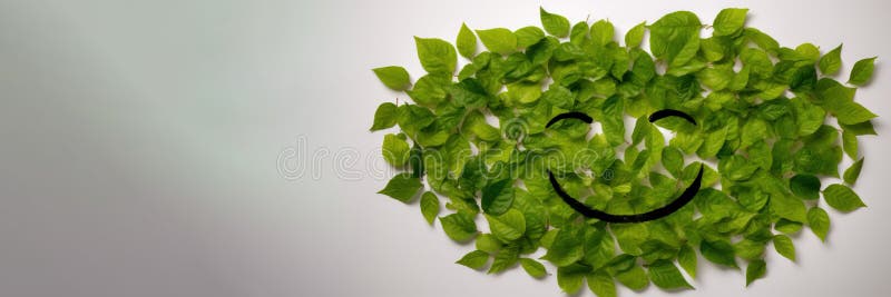 Bunch of Leaves in Form of Cheerful Smiley, White Background Isolate ...