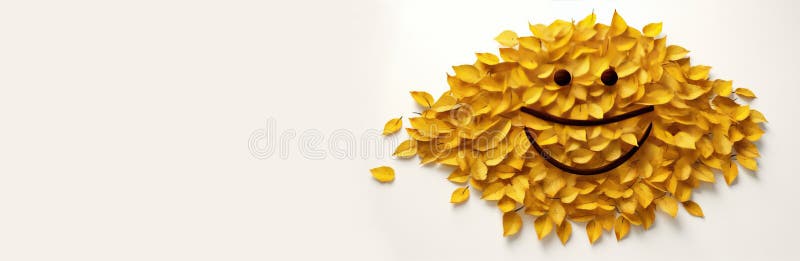 Bunch of Leaves in Form of Cheerful Smiley, White Background Isolate ...