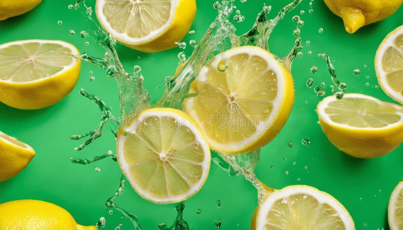 A Bunch of Lemons are Sliced and Water is Dripping from Them Stock ...