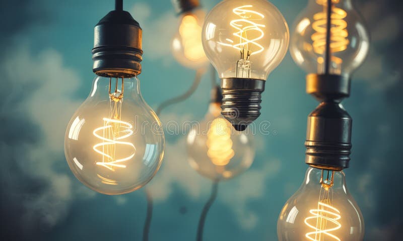 Bunch Light Bulbs with Dollar Sign Inside Stock Illustration ...